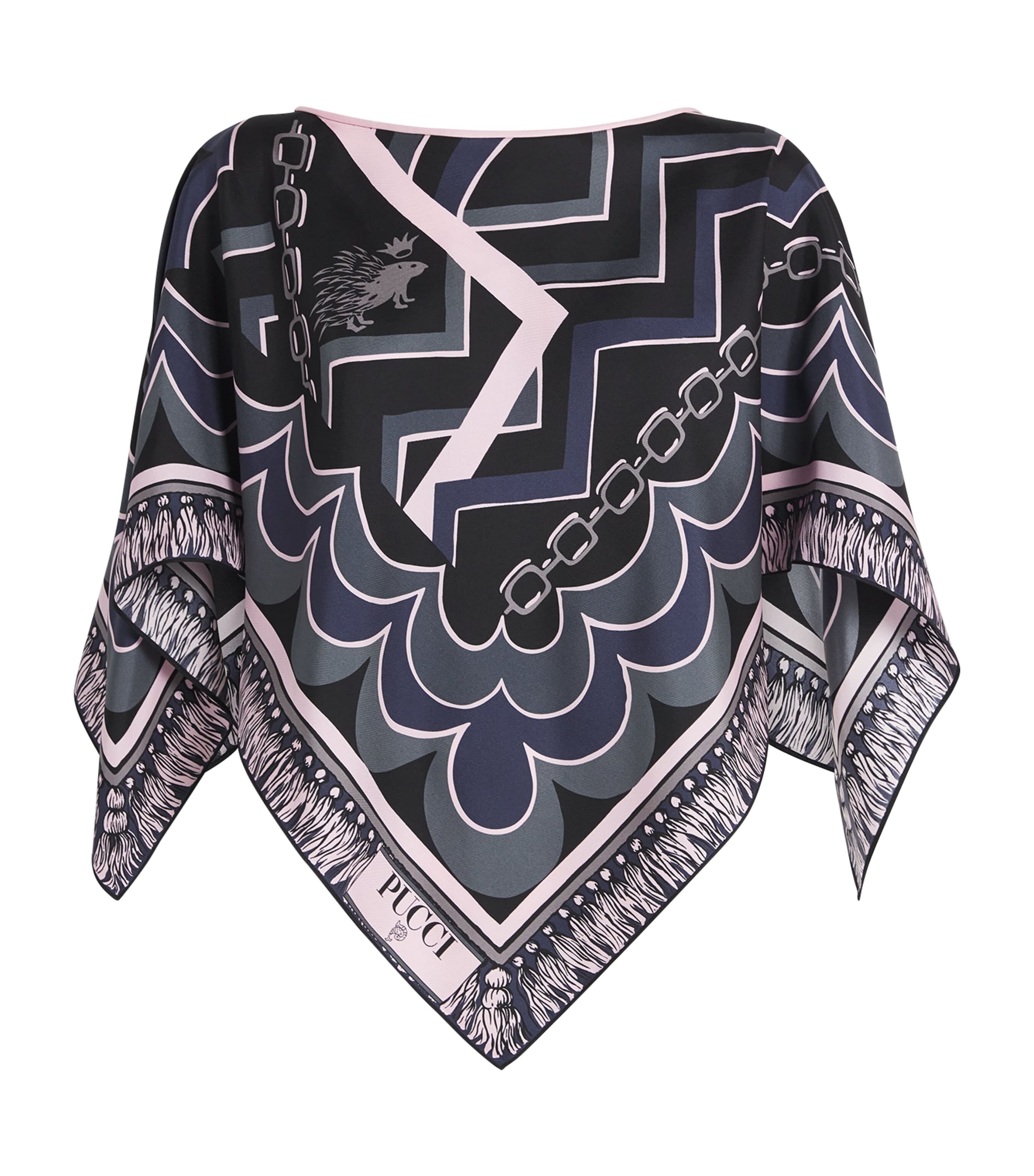 PUCCI Black Silk Handkerchief Blouse | Harrods US
