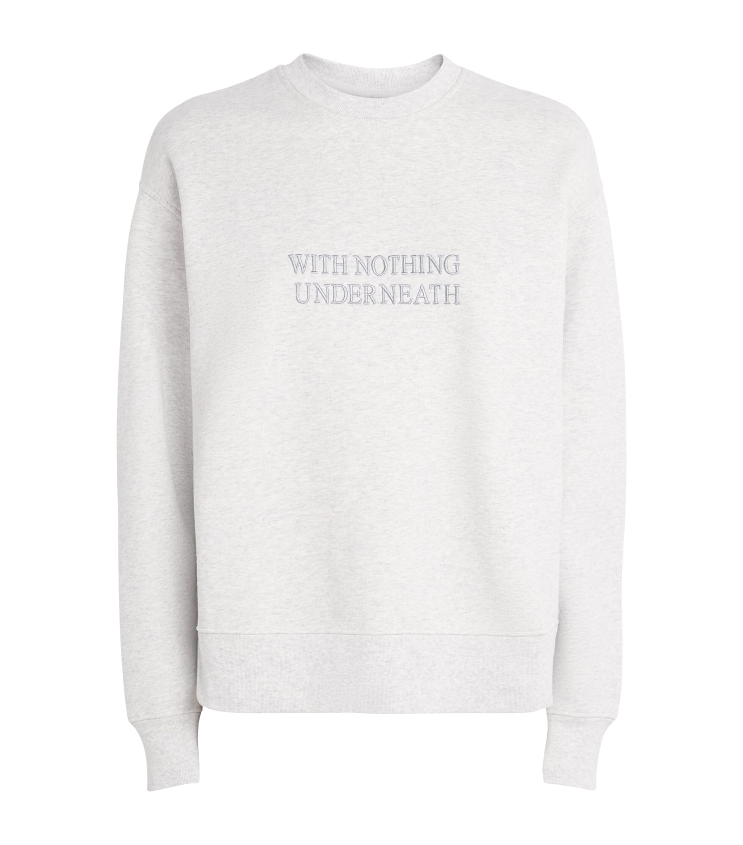 With Nothing Underneath Grey Cotton Spencer Sweatshirt | Harrods UK