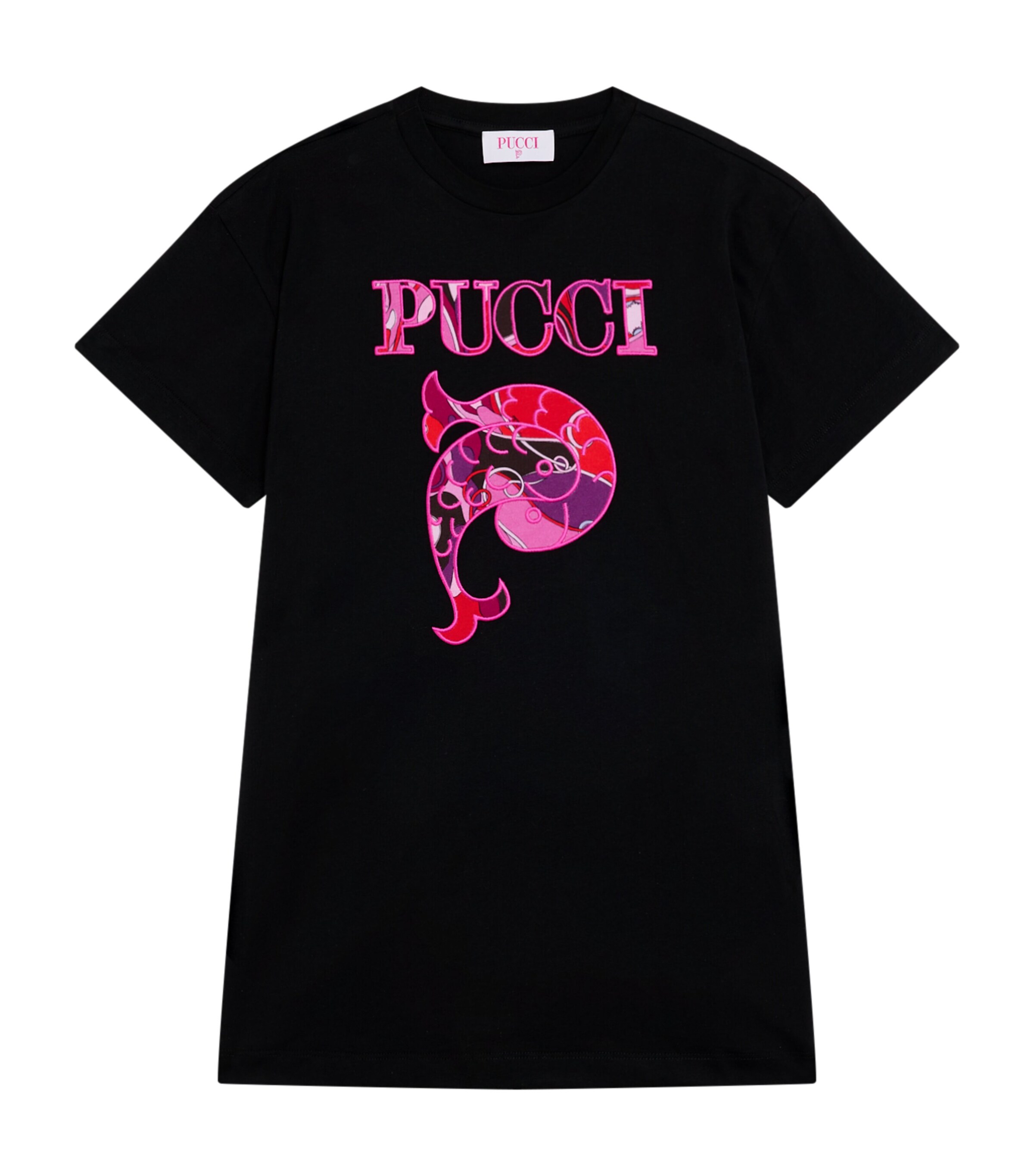 PUCCI Junior Black Cotton Pucci Fish T-Shirt Dress (4-14 Years ...