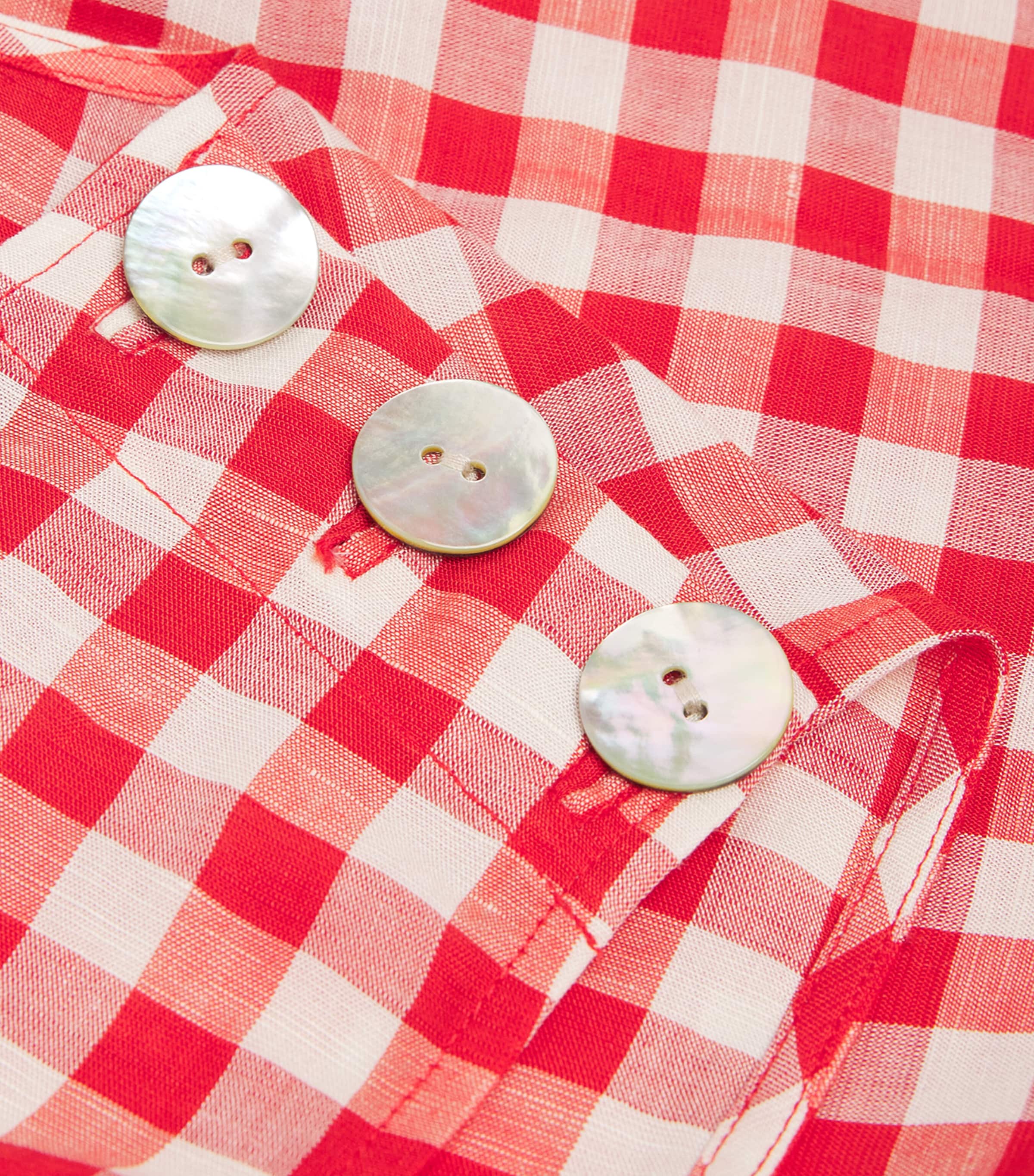 DÔEN Red Gingham Coralie Mini Dress | Harrods UK