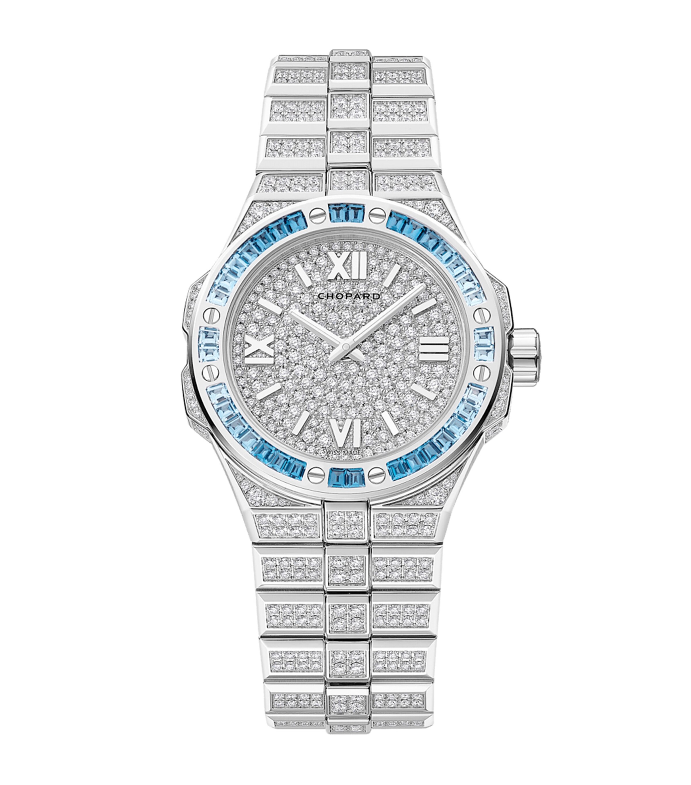 Chopard White Gold and Diamond Alpine Eagle Frozen Watch 33mm | Harrods UK