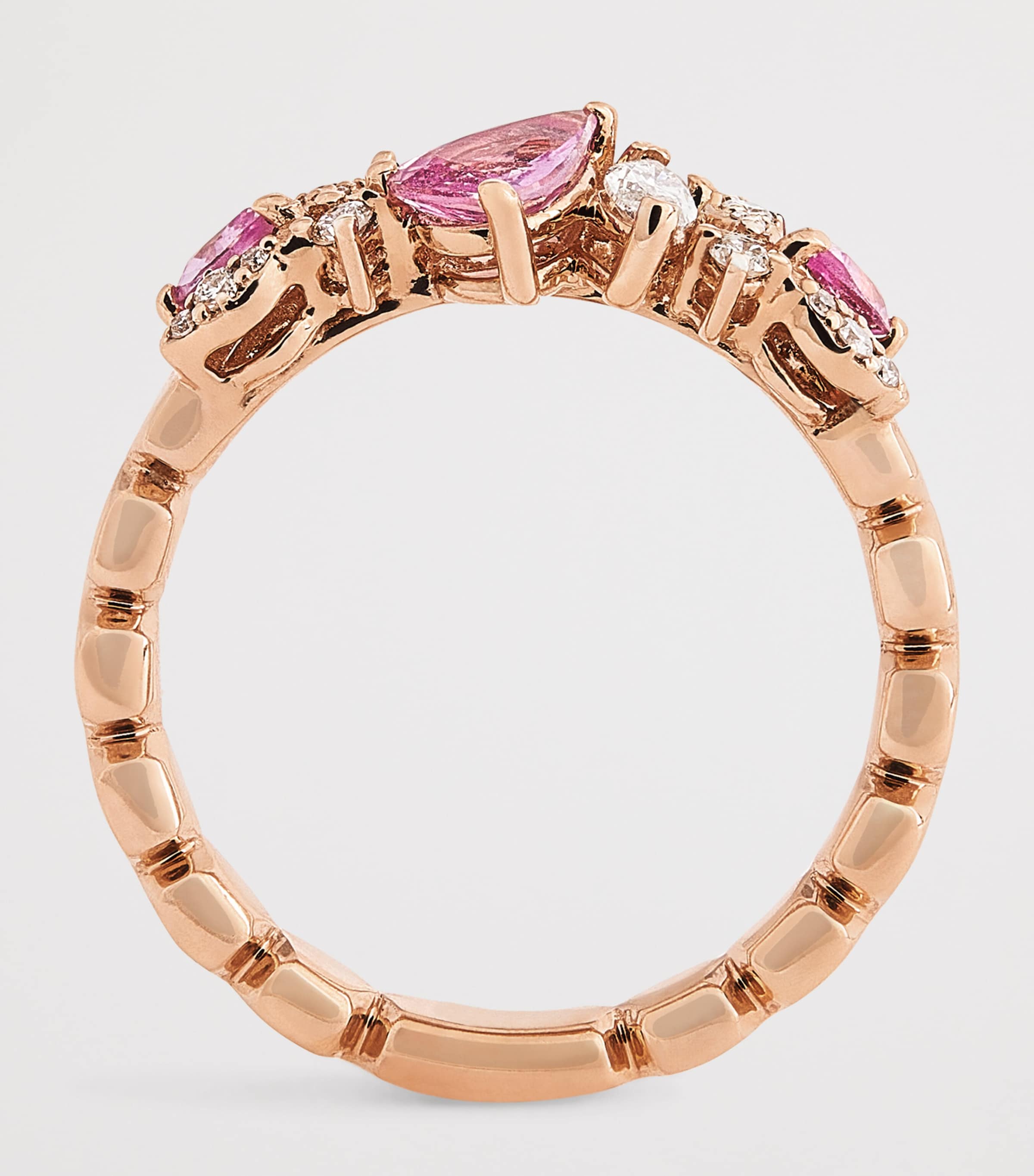 Bee Goddess Rose Gold, Diamond and Pink Sapphire Honeycomb Ring ...